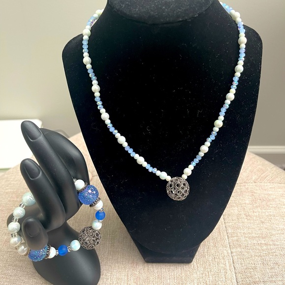 Accessories | Set Of Stretchy Handmade Necklace And Bracelet | Poshmark